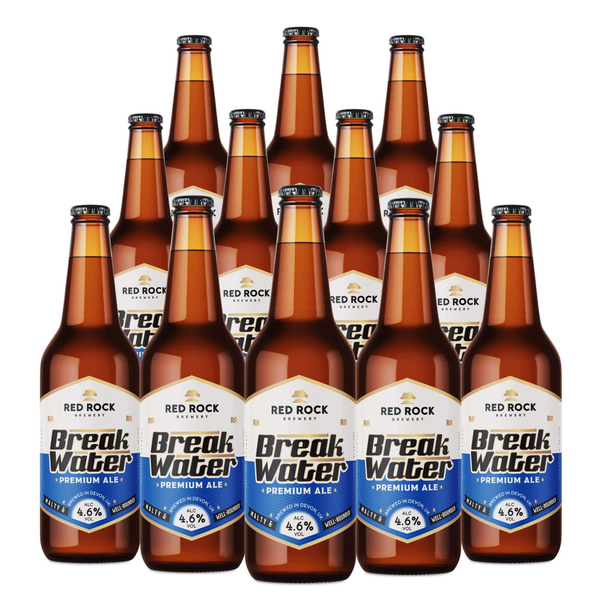 Break Water Devon Craft Ale Case Of 12x0 5L 4 6 ABV Red Rock Brewery